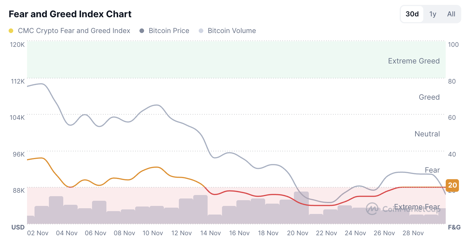 Crypto Market Hits Extreme Fear Throughout November: December Surge ...